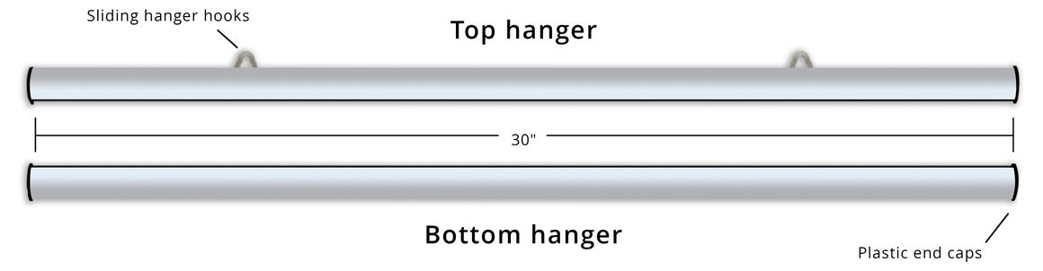 30" Wide Snap Open Poster Hanger | Silver Anodized Aluminum