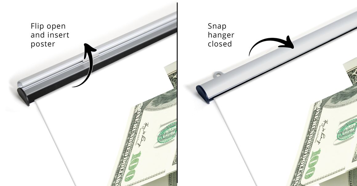 60" Wide Poster Snap Poster Hanger | Poster Hanger Kit