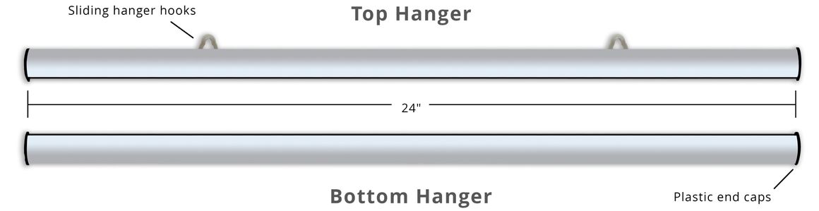 24" Wide Snap Poster Hanger Kit | Silver Anodized Aluminum