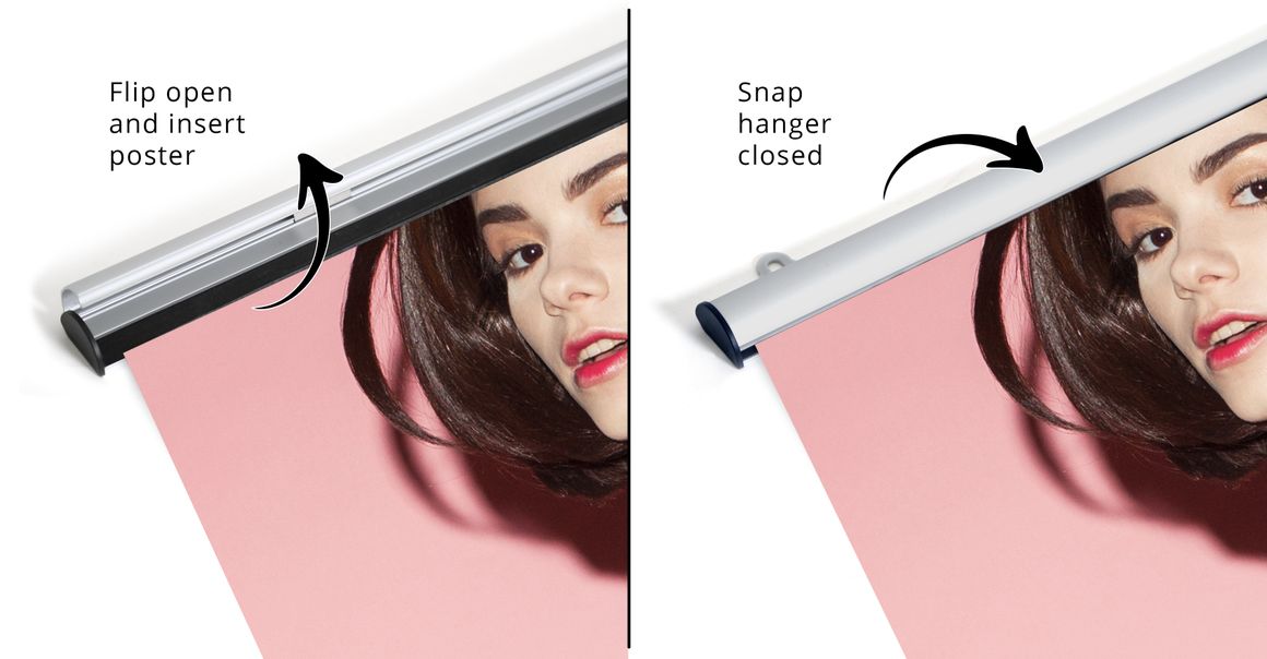 48" Wide Poster Snap Poster Hanger | Silver Anodized