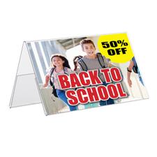 Table Tent Cards | Custom and Standard Sizes | Clear Plastic