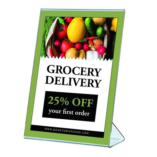 Slanted Sign Holders | Acrylic, PVC, Wood | Renzel USA